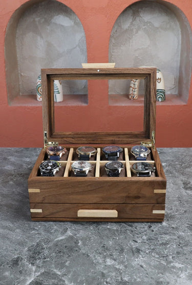 Handmade Customized Wood Watch Box - Mens Valet Tray and Watch Stand ...